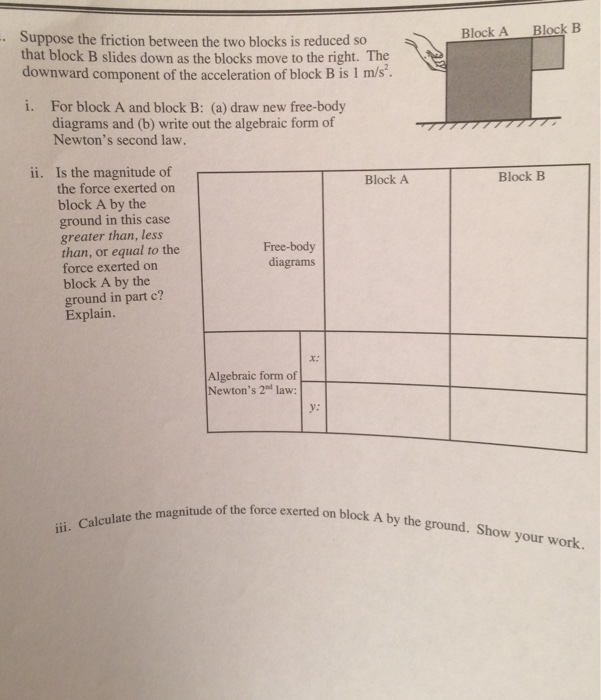 Solved Suppose the friction between the two blocks is | Chegg.com