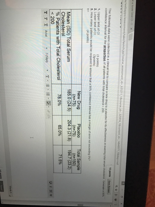Solved The following data were collected in a clinical 10 | Chegg.com