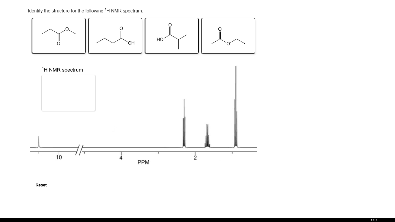 Solved Identify the structure for the following 1H NMR | Chegg.com
