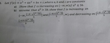 Solved Let f(x) = x^3 + ax^2 + bx + c where a, b and c are | Chegg.com