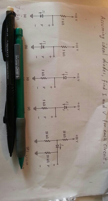 Solved ideal diode problems solve with full answers | Chegg.com
