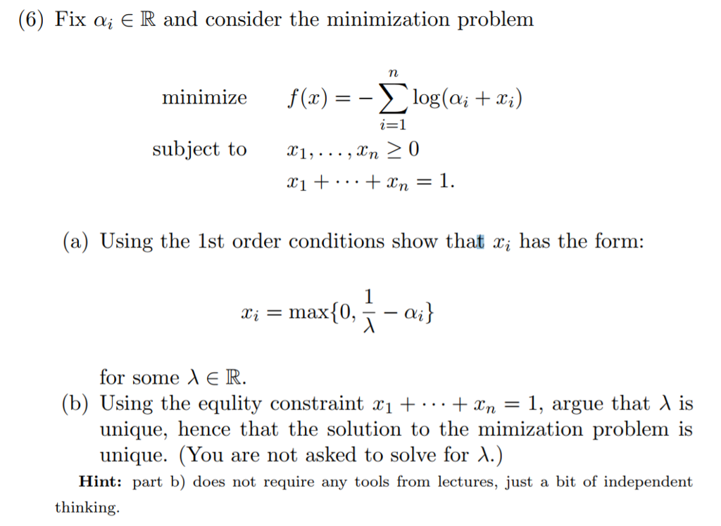 Solved (6) Fix E R and consider the minimization problem | Chegg.com