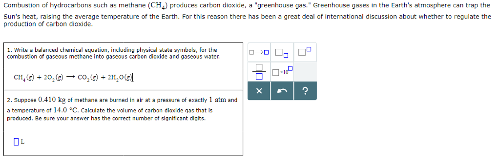 Solved Combustion of hydrocarbons such as methane (CH4) | Chegg.com