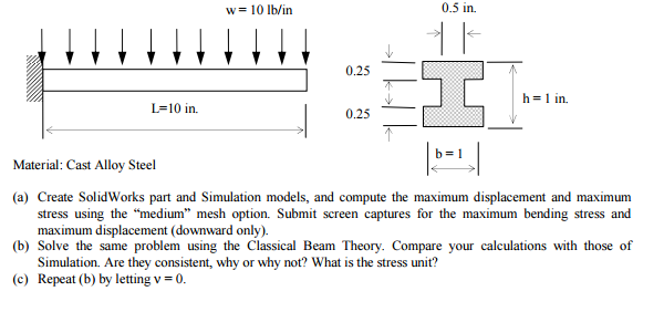Solved Material: Cast Alloy Steel Create SolidWorks part | Chegg.com