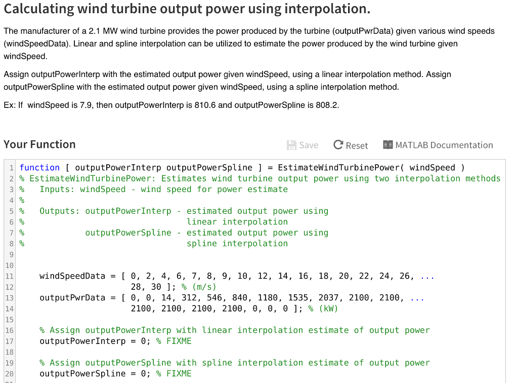 Solved The manufacturer of a 2.1 MW wind turbine provides | Chegg.com