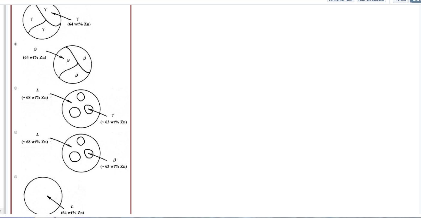 Solved For a 64 wt% Zn-36 wt% Cu alloy, select the | Chegg.com