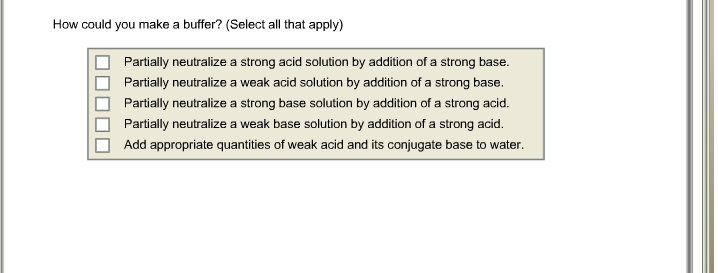 How could you make a buffer? (Select all that | Chegg.com