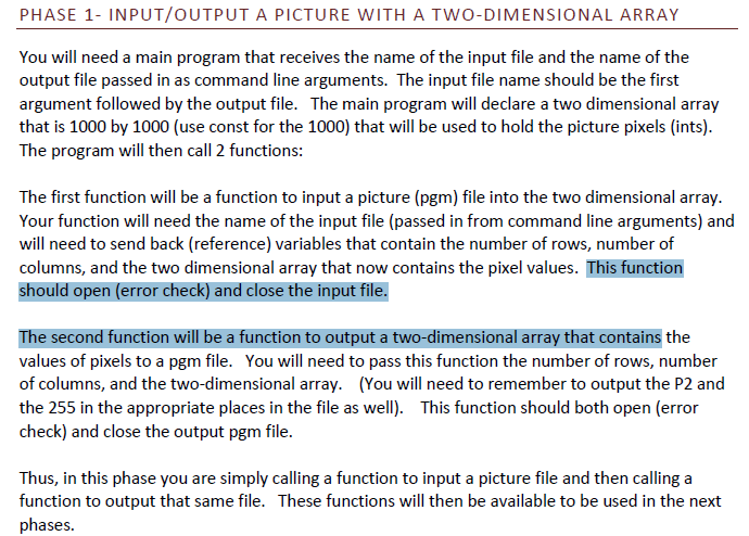 How do you input and output a PGM (picture file) with | Chegg.com