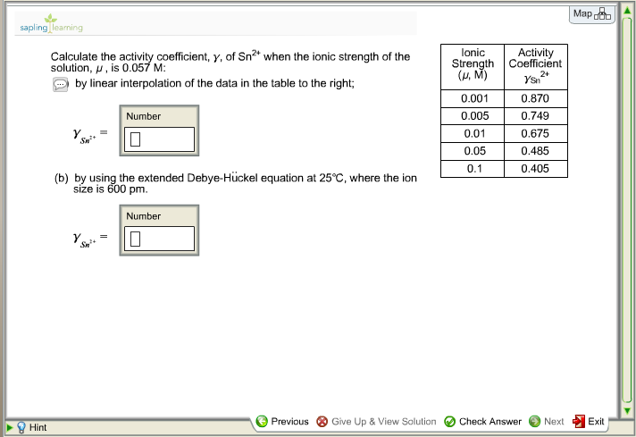Solved Calculate the activity coefficient, ?, of Sn2 when | Chegg.com