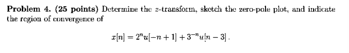 Solved Determine the z-transform, sketch the zero-pole plot, | Chegg.com