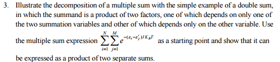 Illustrate the decomposition of a multiple sum with | Chegg.com