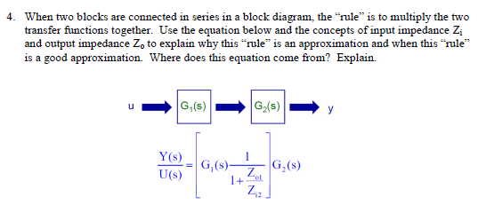 When two blocks are connected in series in a block | Chegg.com