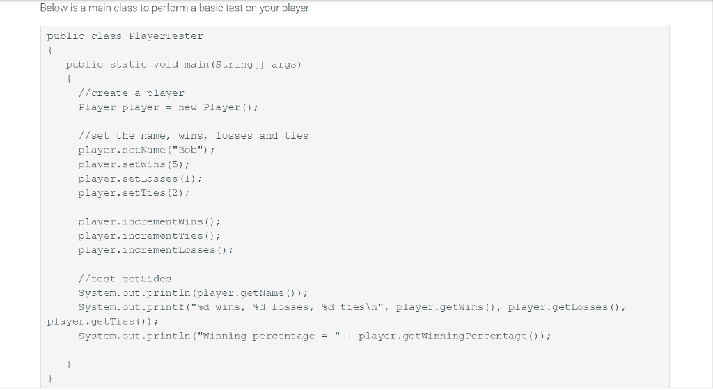 Solved Your Plaver class should .Be saved in a file named | Chegg.com