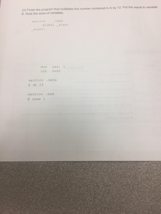 Solved Finish the program that multiplies the number | Chegg.com