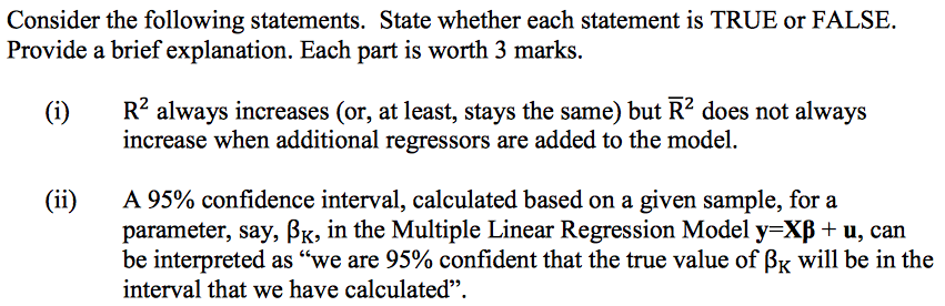 Solved Consider the following statements. State whether each | Chegg.com