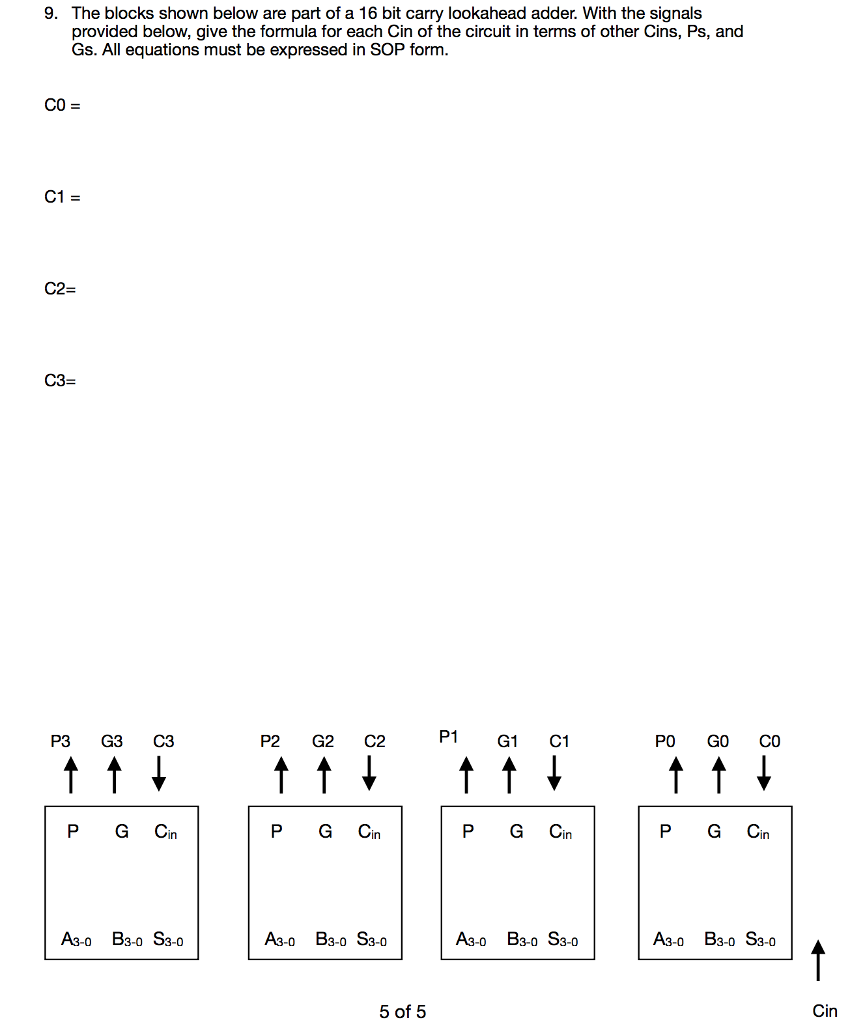 Solved 9. The blocks shown below are part of a 16 bit carry | Chegg.com