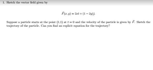 Solved Sketch the vector field given by vector F(x. y) = | Chegg.com