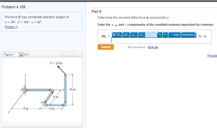 Solved The force F has coordinate direction angles of alpha | Chegg.com