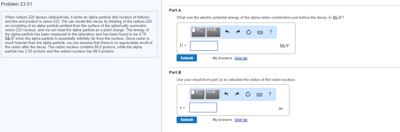 Solved When radium-226 decays radioactively, it emits an | Chegg.com