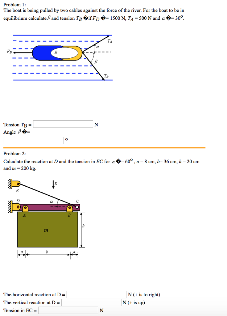 Solved Problem 1 The boat is being pulled by two cables | Chegg.com