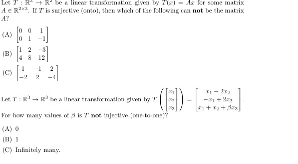 Solved Let T : R) → R2 be a linear transformation given by | Chegg.com