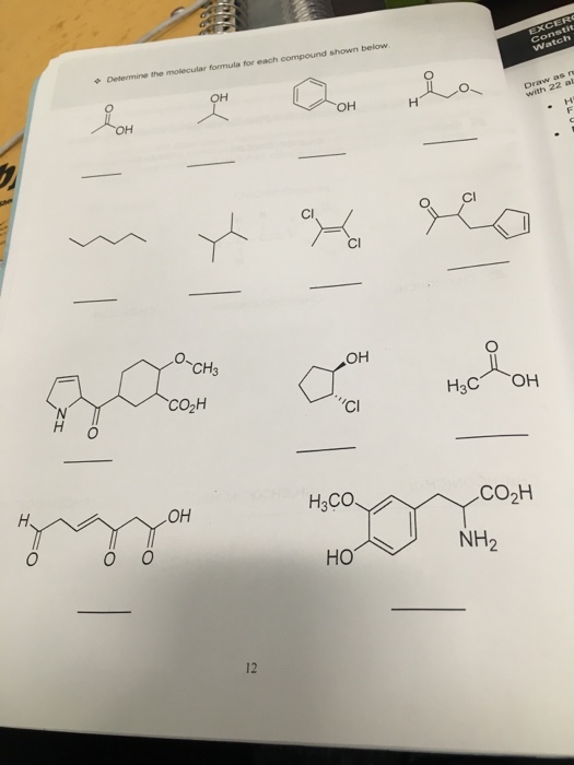 Solved Determine The Molecular Formula For Each Compound