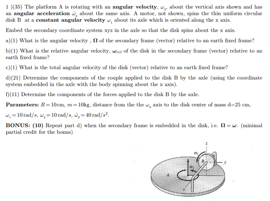 Solved The platform A is rotating with an angular velocity, | Chegg.com