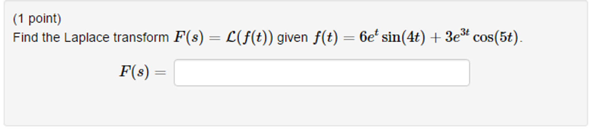 Solved Find the Laplace transform F(s) = Laplace Transform | Chegg.com