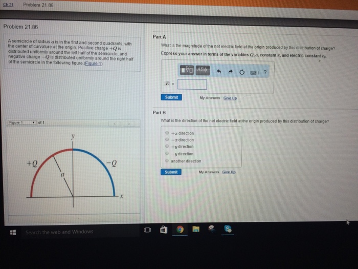 Solved A semicircle of radius a is in the first and second | Chegg.com