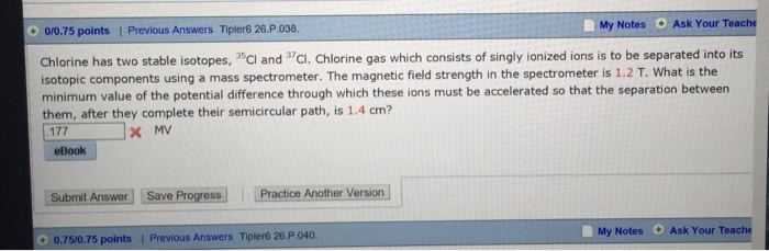 Solved Chlorine has two stable isotopes, ^35Cl and ^37Cl. | Chegg.com