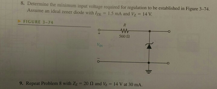 Solved Determine the minimum input voltage required for | Chegg.com