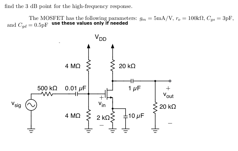 Solved Find the 3 dB point for the high-frequency response. | Chegg.com