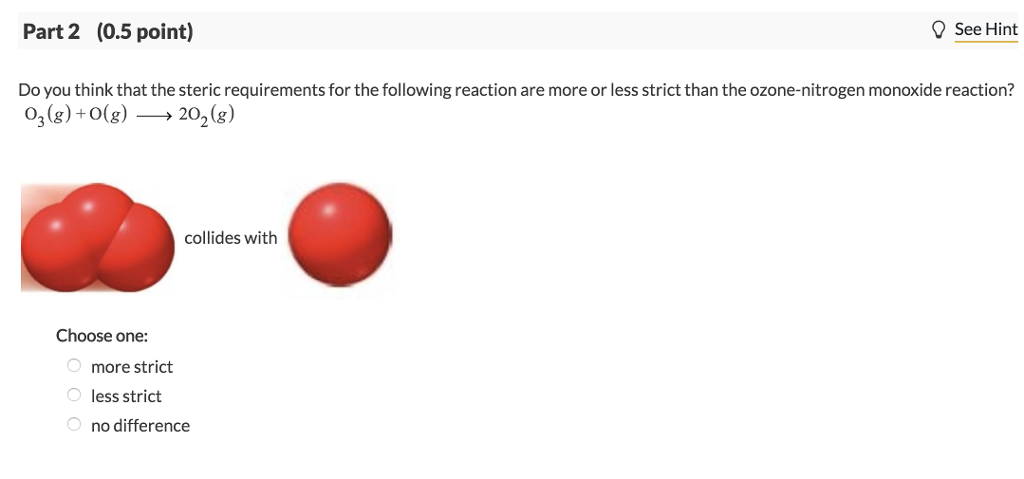Solved The reaction of gas-phase ozone and nitrogen monoxide | Chegg.com