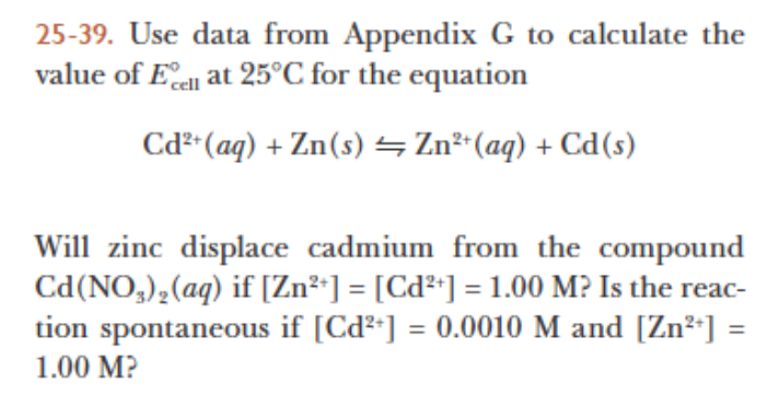 Solved Use data from Appendix G to calculate the value of E | Chegg.com