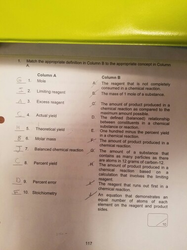 Solved Match the appropriate definition in Column B to the | Chegg.com