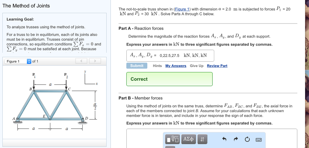 Solved Learning Goal: To analyze trusses using the method | Chegg.com