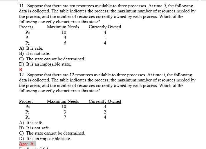 Solved 11. Suppose that there are ten resources available to | Chegg.com