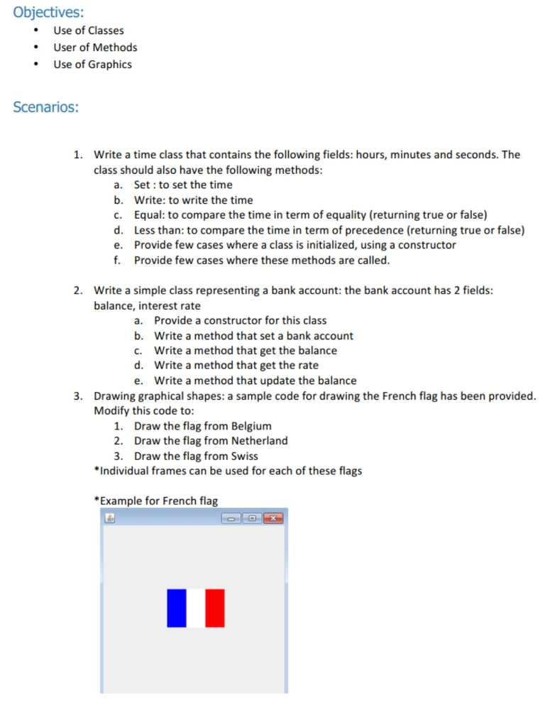 Solved Objectives: .Use of Classes User of Methods .Use of | Chegg.com