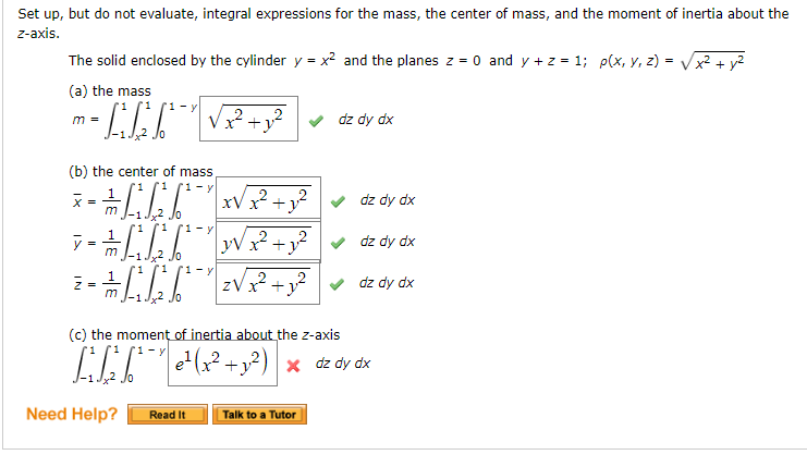 Solved Set up, but do not evaluate, integral expressions for | Chegg.com