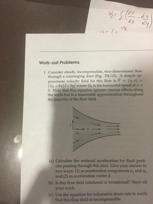 Solved Consider steady, incompressible, two-dimensional flow | Chegg.com