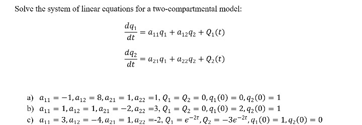 Solved Solvc the system of lincar cquations for a | Chegg.com