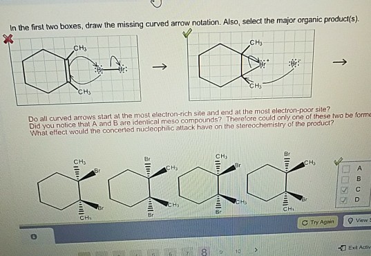 Solved In the first two boxes, draw the missing curved arrow | Chegg.com