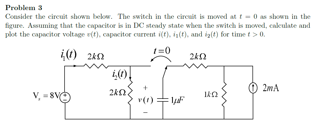 Solved Consider the circuit shown below. the switch in the | Chegg.com