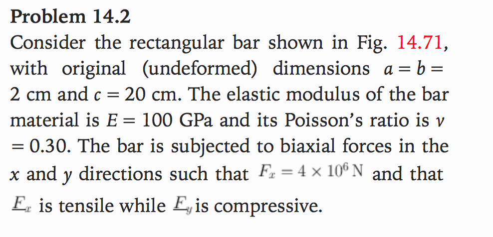 Solved Problem 14.2 Consider the rectangular bar shown in | Chegg.com