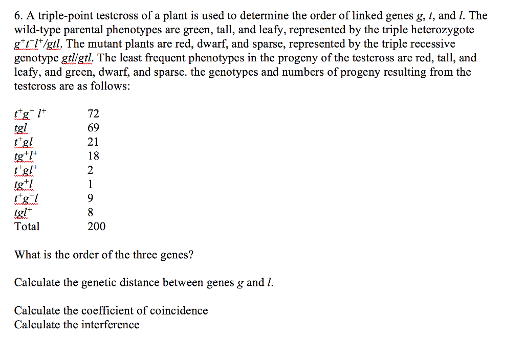 Solved 6 A Triple point Testcross Of A Plant Is Used To Chegg solved-6-a-triple-point-testcross-of-a-plant-is-used-to-chegg