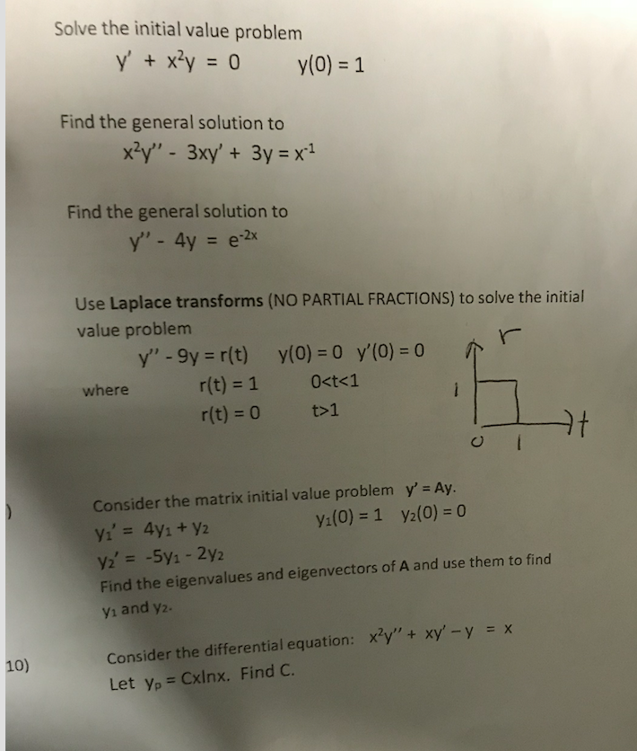 Solved Solve the initial value problem y + x2y = 0 y(0) = 1 | Chegg.com