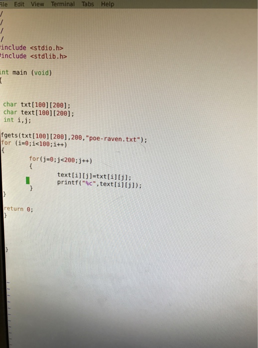 Solved I have a program that is supposed to read in a file | Chegg.com