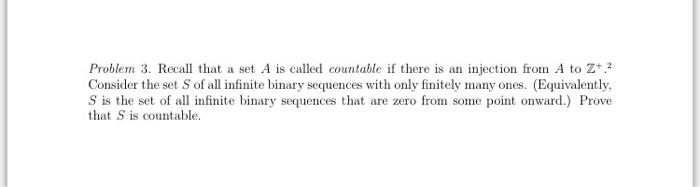 Solved Recall that a set A is called countable if there is | Chegg.com