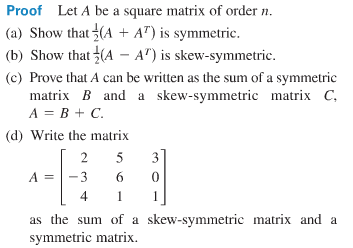 Solved Proof Let A be a square matrix of ordern (a) Show | Chegg.com