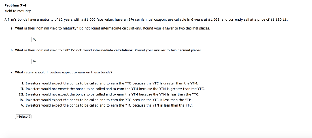 Solved Yield to maturity A firm's bonds have a maturity of | Chegg.com